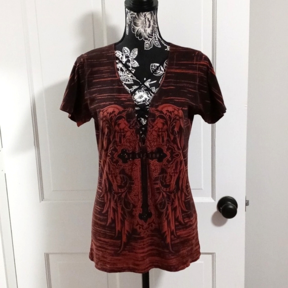 Affliction | Tops | Affliction Sacred Hope Wings Ss Tee | Poshmark